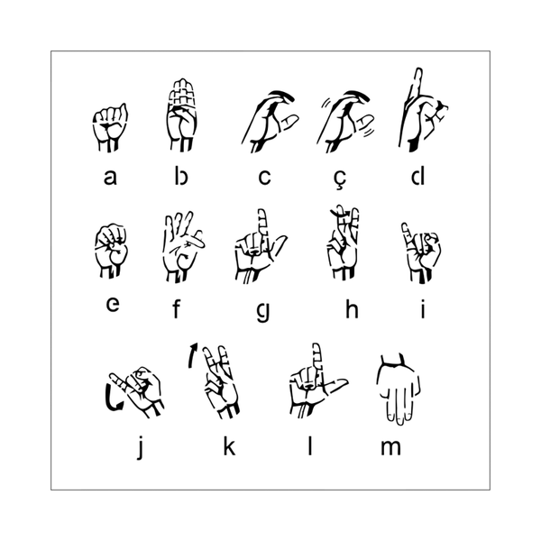 Stencil Alfabeto Libras A - M - 30x30 - Ref 9597