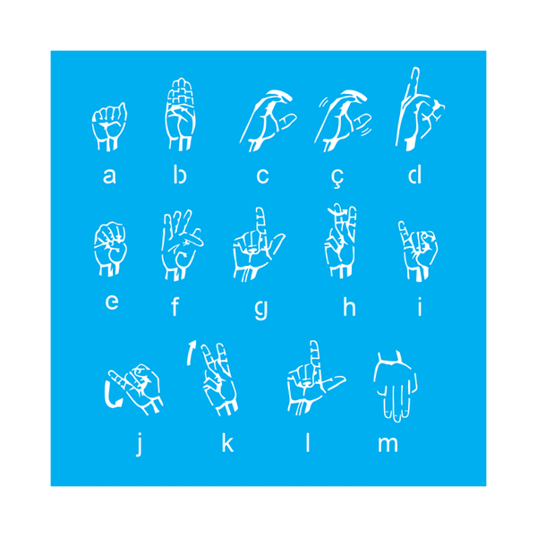 Stencil Alfabeto Libras A - M - 30x30 - Ref 9597