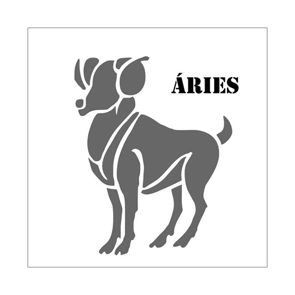Stencil Signos Áries - 10x10 - Ref 5184