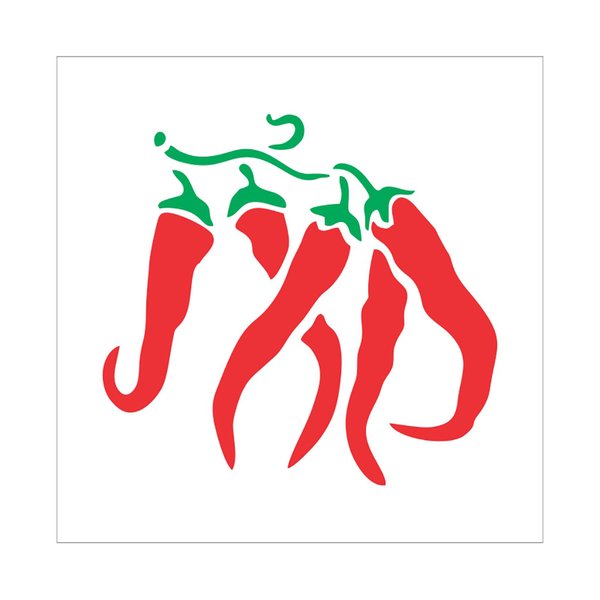 Stencil Pimentas Fruta - 10x10 - Ref 508
