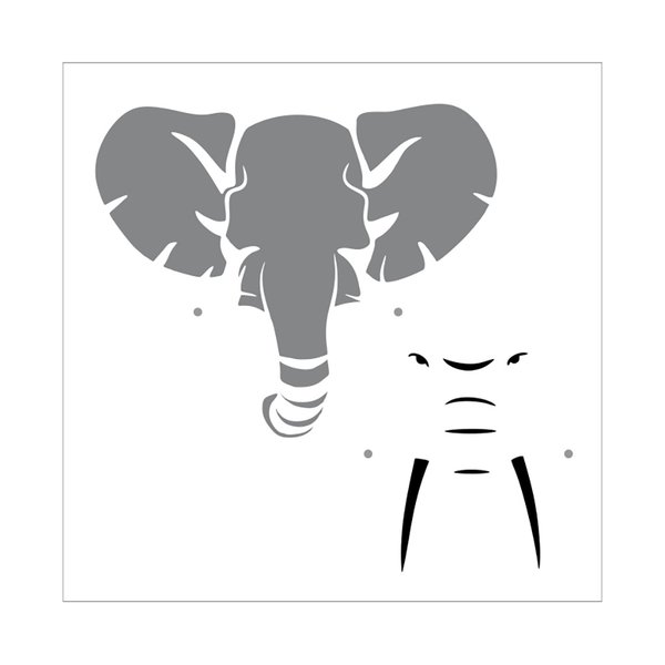 Stencil Elefante - 10x10 - Ref 515