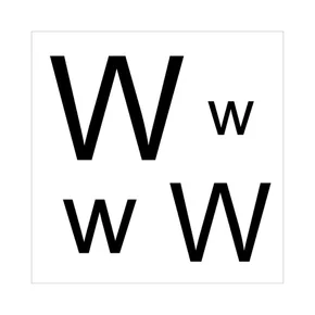 Stencil Letra W - 14x14 - Ref 597