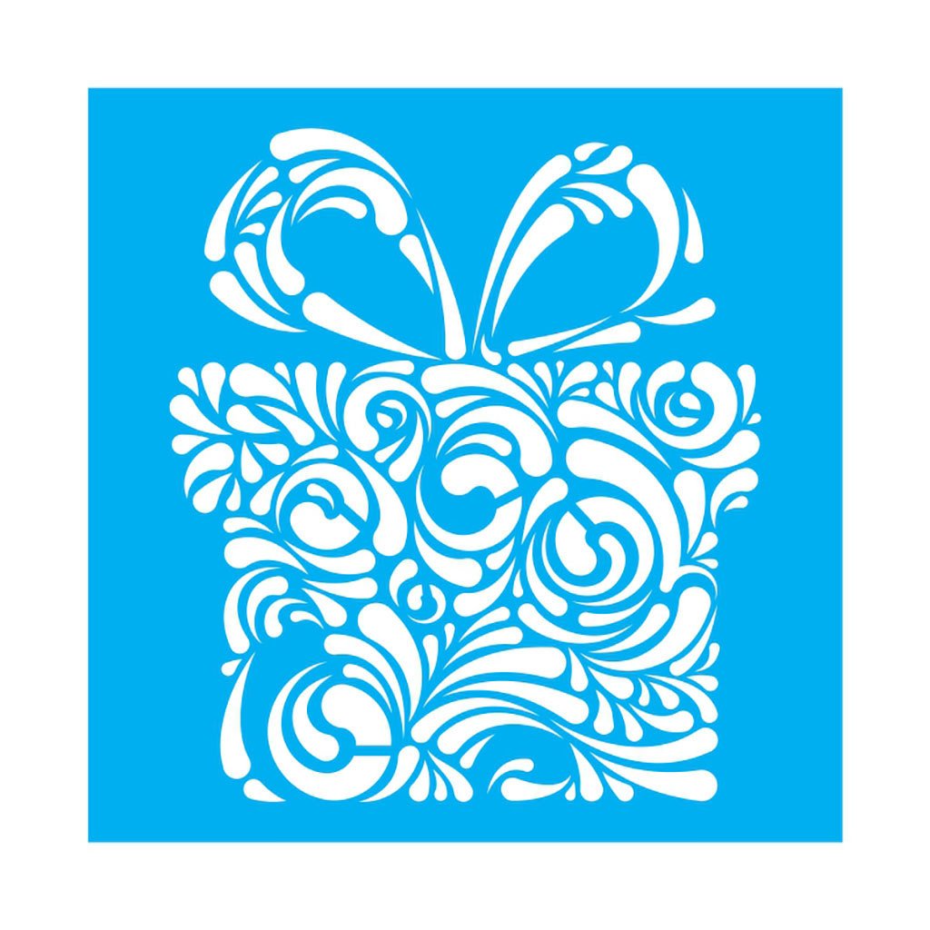 Stencil Presente Natal - 14x14 - Ref 5999