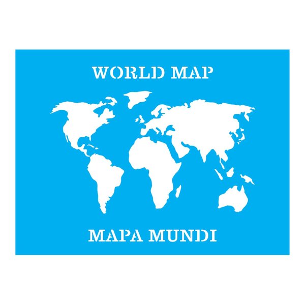Stencil Mapa Mundi World Map - 15x20 - Ref 264