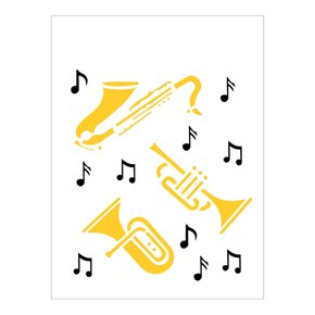 Stencil Música Sax Trombone - 15x20 - Ref 275