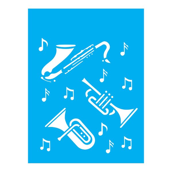 Stencil Música Sax Trombone - 15x20 - Ref 275