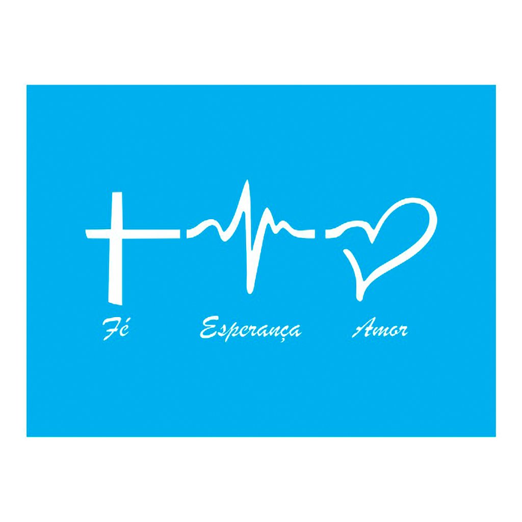 Stencil Fé Esperança Amor - 15x20 - Ref 8842
