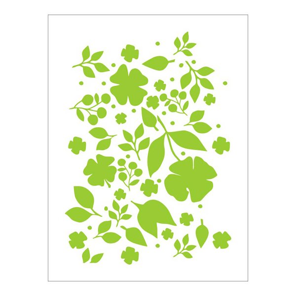 Stencil Folhas - 15x20 - Ref A3619