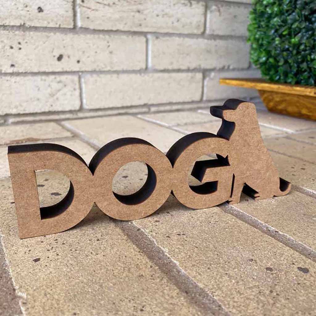 Palavra Dog em MDF - Ref 124