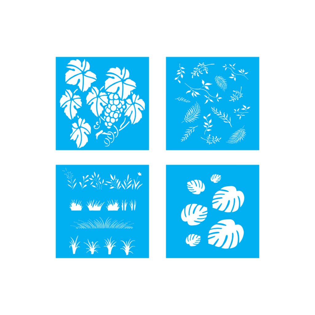 Kit Stencil 11 unid - Folhas - Ref 28
