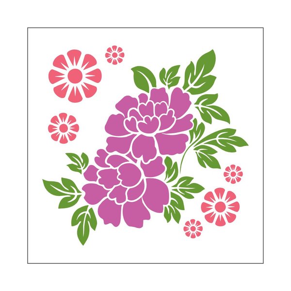 Stencil Floral - 30x30 - Ref D482
